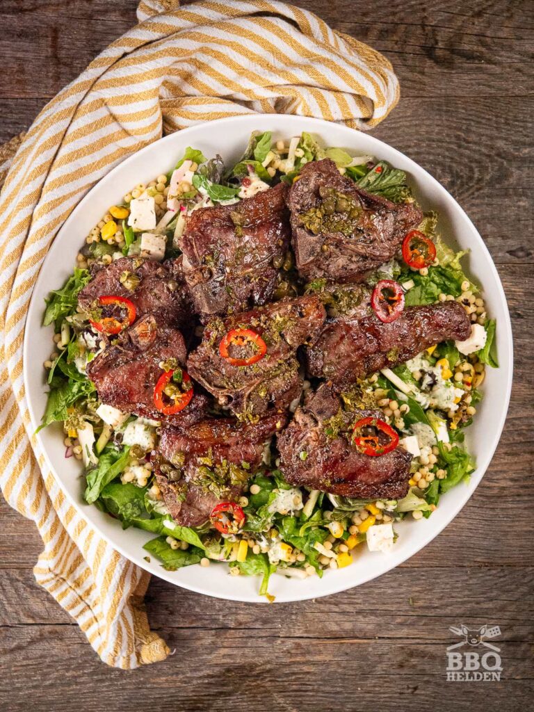 Grilled Lamb Chops with Mint Lemon Salsa and Warm Couscous Salad – BBQ ...